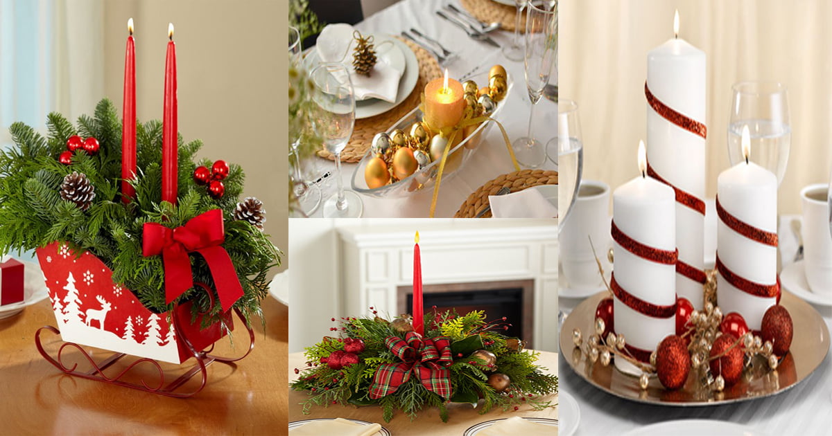 Centros de mesa navideños con velas - Dale Detalles
